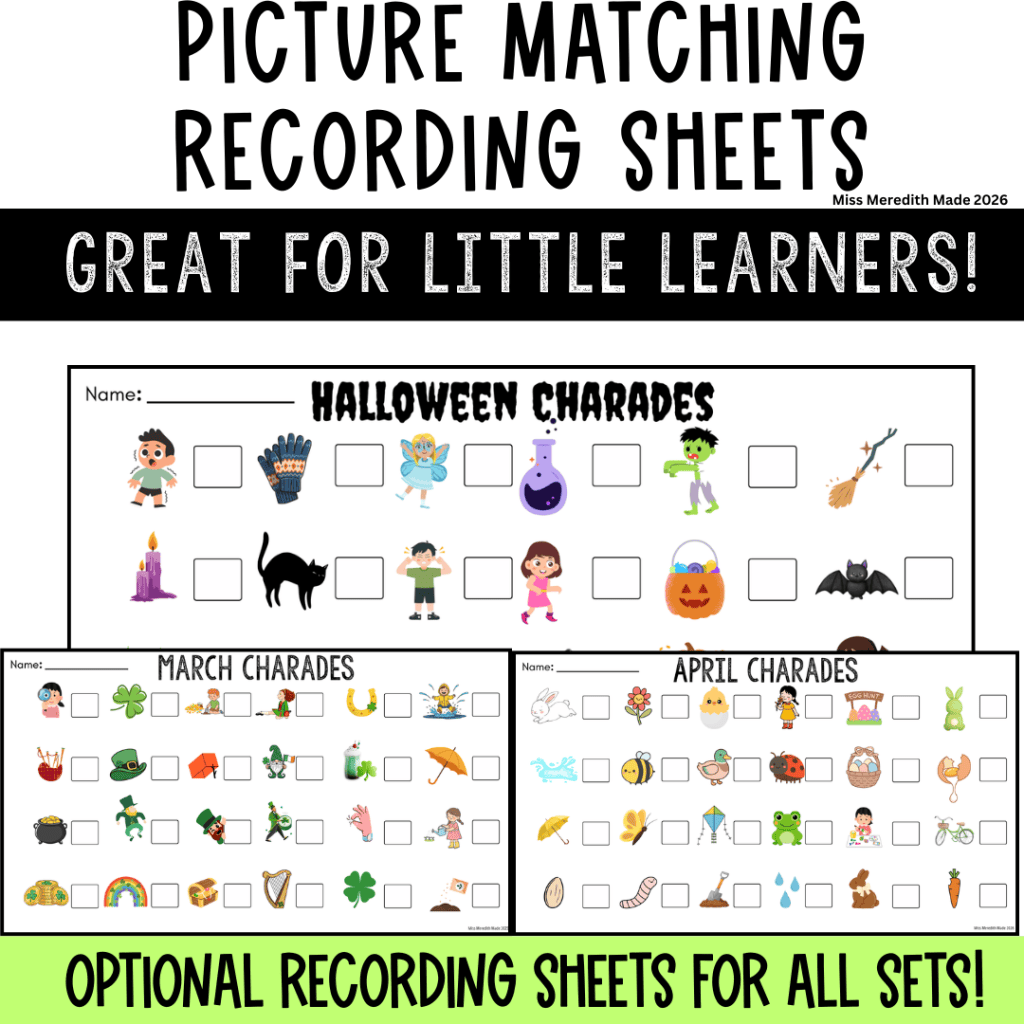 Monthly Charades Cards for Kids: An Easy Classroom Movement Activity ...